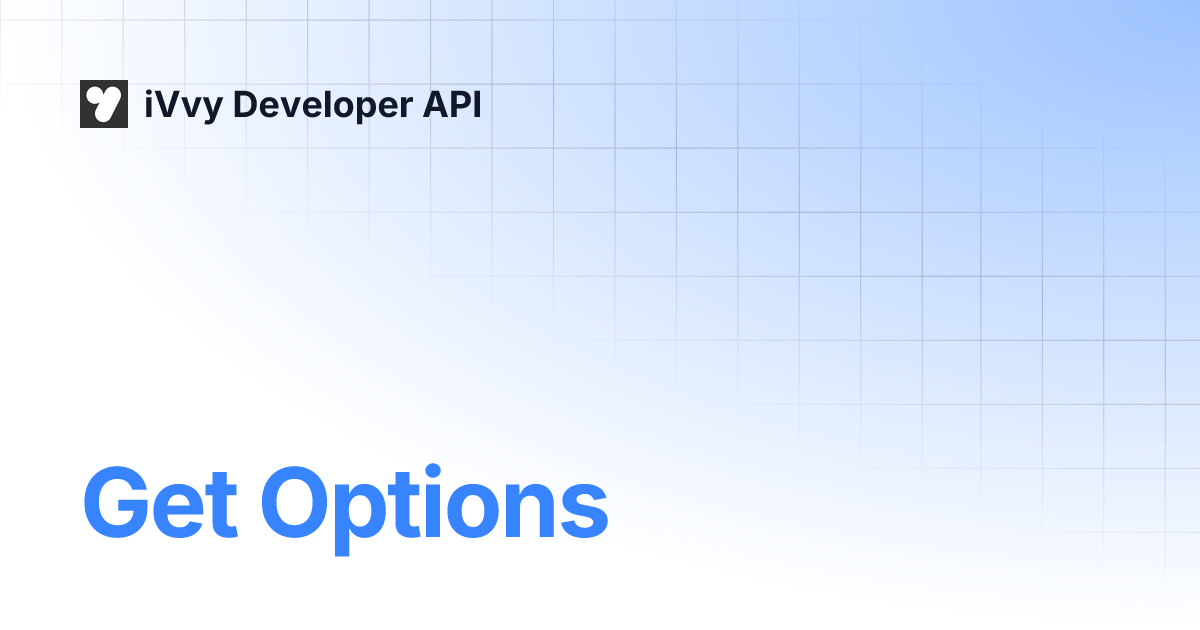 Get Options | iVvy Developer API