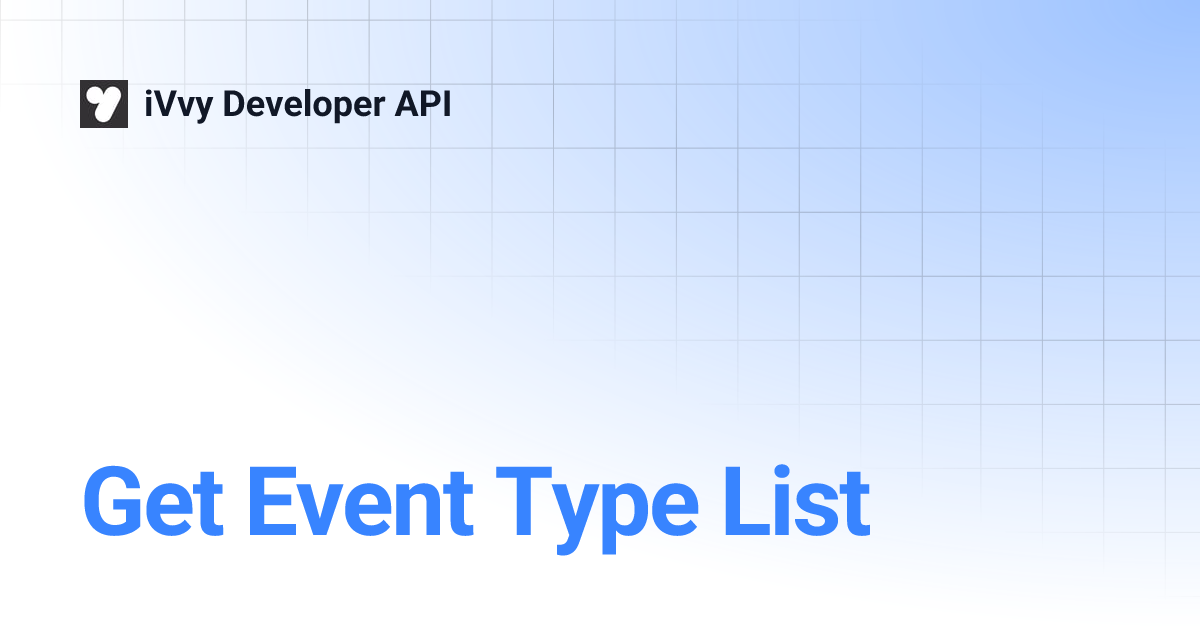 Get Event Type List | iVvy Developer API