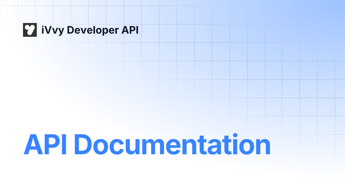 API Documentation | iVvy Developer API