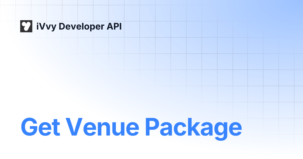 Get Venue Package | iVvy Developer API