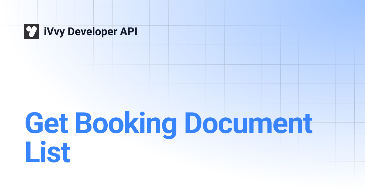 Get Booking Document List | iVvy Developer API